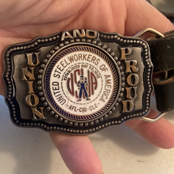 hard hat buckles | Accessories | Vintage United Steelworkers Of America ...